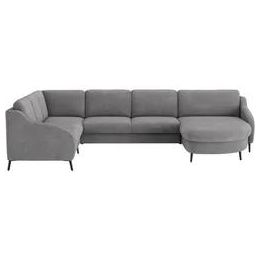 Sit & More Wohnlandschaft SIT & MORE "Soul U-Form" Sofas Gr. B/H/T: 372cm x 90cm x 227cm, Microfaser, langer Schenkel links, mit Bettfunktion und Schubkasten, grau wahlweise mit Bettfunktion und Schubkasten