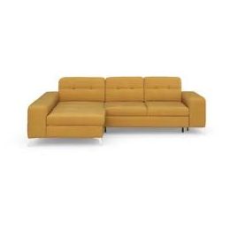 Sit & More Ecksofa SIT & MORE "Baviene L-Form" Sofas Gr. B/H/T: 286cm x 92cm x 176cm, Luxus-Microfaser Paris, Recamiere links, ohne Bettfunktion-ohne Bettkasten, gelb (senf) inklusive Sitztiefenverstellung und Federkern, wahlweise Bettfunktion