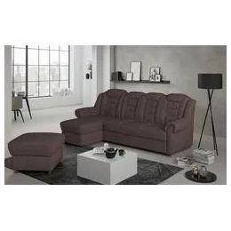 Ecksofa Home Affaire "Boston L-Form" Sofas Gr. B/H/T: 262 cm x 102 cm x 165 cm, Chenille, Recamiere links, Ohne Bettfunktion-ohne Bettkasten, schwarz (charcoal) Gemütliches Ecksofa mit hoher Rückenlehne in klassischem Design