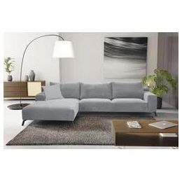 Ecksofa WERK2 "Faro L-Form" Sofas Gr. B/H/T: 315cm x 67cm x 188cm, Cord, Recamiere links, grau XXL Design Ecksofa mit hohem Komfort in trendigem Cord & Samtvelours