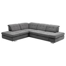 Ecksofa DIE PLANBAR "MP-IN17004 L-Form" Sofas Gr. B/H/T: 323cm x 84cm x 124cm, Chenille, Armlehne rechts, Kopfteilverstellung-Sitztiefenverstellung, grau wahlweise mit Bettfunktion, Sitztiefen- und Kopfteilverstellung