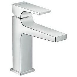 Waschtischarmatur Hansgrohe "Metropol" Armaturen Gr. H/T: 18,4cm x 17,4cm, silberfarben (chrom) 11cm, mit Hebelgriff und Push-Open Ablaufgarnitur