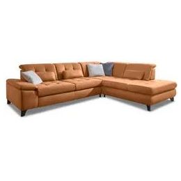 Ecksofa DIE PLANBAR "MP-IN18012 L-Form" Sofas Gr. B/H/T: 310 cm x 85 cm x 260 cm, Microfaser, Armlehne links, Kopfteilverstellung-Bettfunktion-Sitztiefenverstellung, braun (zimt) wahlweise mit Funktion, Federkern-Polsterung