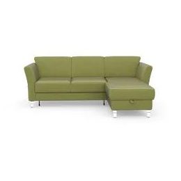 Sit & More Ecksofa SIT & MORE "Visby L-Form" Sofas Gr. B/H/T: 248cm x 87cm x 162cm, Luxus-Microfaser Paris, Recamiere rechts, mit Bettfunktion-mit Bettkasten, grün wahlweise mit Bettfunktion und Bettkasten, frei im Raum stellbar