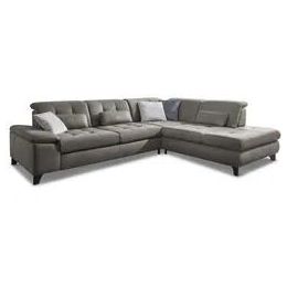 Ecksofa DIE PLANBAR "MP-IN18012 L-Form" Sofas Gr. B/H/T: 310cm x 85cm x 260cm, Microfaser, Armlehne links, Kopfteilverstellung-Bettfunktion-Sitztiefenverstellung, grau wahlweise mit Funktion, Federkern-Polsterung