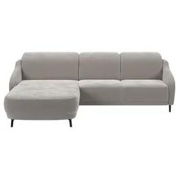 Sit & More Ecksofa SIT & MORE "Blues L-Form" Sofas Gr. B/H/T: 271cm x 93cm x 191cm, Luxus-Microfaser ALTARA NUBUCK, Recamiere links, inkl.Kopfteilverstellung-ohne elektrischen Vorziehsitz-ohne Klapptisch-ohne USB (A + C), grau (anthrazit) wahlweise mit Klapptisch und USB