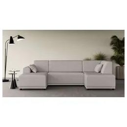 Wohnlandschaft Home Affaire "TAMMO" Sofas Gr. B/H/T: 296cm x 80cm x 162cm, Struktur, Recamiere links, beige U-Form