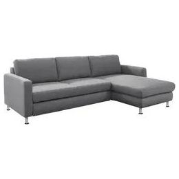 Ecksofa DIE PLANBAR "MP-IN19027 L-Form" Sofas Gr. B/H/T: 265cm x 82cm x 172cm, Microfaser, Ottomane rechts, ohne Bettfunktion, grau wahlweise mit Bettfunktion, frei im Raum stellbar