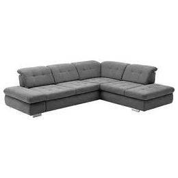 Ecksofa DIE PLANBAR "MP-IN17004 L-Form" Sofas Gr. B/H/T: 323cm x 84cm x 124cm, Chenille, Armlehne links, Kopfteilverstellung-Bettfunktion-Sitztiefenverstellung, grau wahlweise mit Bettfunktion, Sitztiefen- und Kopfteilverstellung