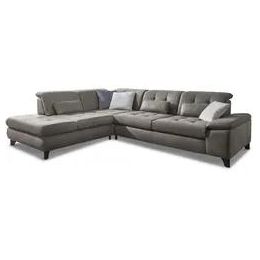 Ecksofa DIE PLANBAR "MP-IN18012 L-Form" Sofas Gr. B/H/T: 310cm x 85cm x 260cm, Microfaser, Armlehne rechts, Bettfunktion-Sitztiefenverstellung, grau wahlweise mit Funktion, Federkern-Polsterung