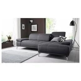 Ecksofa Places of Style "Caluna", grau (anthrazit), B:269cm H:97cm T:174cm, Flachgewebe Mura: (100% Polyester);Luxus-Microfaser Vintageoptik (100% Polyester);Luxus-Mikrofaser (90% Polyester, 10% Polyamid), Sofas, Inkl.Sitztiefenverstellung, wahlweise mit Kopf- und Armteilverstellung