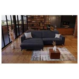 Sit & More Ecksofa SIT&MORE "Bolero L-Form" Sofas Gr. B/H/T: 290 cm x 88 cm x 178 cm, Struktur weich, Recamiere links, ohne Kopfteilverstellung-ohne Bett-ohne Bettkasten, blau (deep blue)