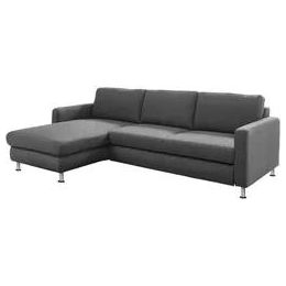 Ecksofa DIE PLANBAR "MP-IN19027 L-Form" Sofas Gr. B/H/T: 265cm x 82cm x 172cm, Microfaser, Ottomane links, mit Bettfunktion, grau (anthrazit) wahlweise mit Bettfunktion, frei im Raum stellbar