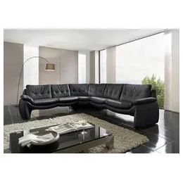 Ecksofa Places of Style "Luna L-Form" Sofas Gr. B/H/T: 288cm x 80cm x 268cm, NaturLEDER LongLife300, langer Schenkel rechts, schwarz in einzigartiger Optik