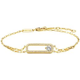 JULIE JULSEN Armband »925/- Sterling Silber vergoldet 41 Zirkonia« gold 19cm Elegantes Armband aus 925/- Sterling Silber vergoldet
