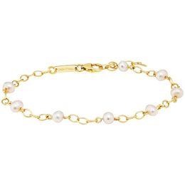 JULIE JULSEN Armband »925/- Sterling Silber vergoldet 8 Perlen 19cm lang« gold 19cm Elegantes Armband aus 925/- Sterling Silber vergoldet