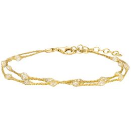 JULIE JULSEN Armband »925/- Sterling Silber vergoldet 19, 5 cm Zirkonia« gold 19,5cm Zartes Armband aus 925/- Sterling Silber vergoldet