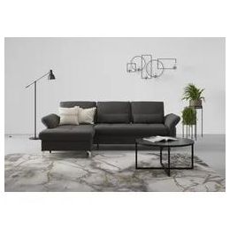 Ecksofa Inosign "Palm Beach L-Form" Sofas Gr. B/H/T: 275 cm x 89 cm x 175 cm, Luxus-Microfaser Euphoria, mega-Recamiere links, mit Sitztiefenverstellung-mit Bettfunktion-mit Bettkasten-mit Armteilverstellung, grau (fango) Federkern, mit Sitztiefenverstellung, wahlweise Bettfunktion