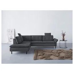 Ecksofa Inosign "Birkholm L-Form" Sofas Gr. B/H/T: 270cm x 83cm x 226cm, Luxus-Microfaser ALTARA NUBUCK, Ottomane links, mit Armlehnfunktion, grau Armlehnverstellung, auch in Easy Clean Bezug - mit Wasser zu reinigen