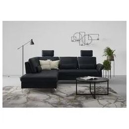 Ecksofa Inosign "Palm Beach L-Form", blau (dunkelblau), B:259cm H:89cm T:224cm, 100%Polyester, Sofas, Federkern, mit Sitztiefenverstellung, wahlweise mit Bettfunktion