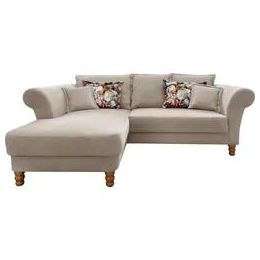 Ecksofa Home Affaire "Tassilo L-Form", grün (hellgrün), B:262cm H:95cm T:198cm, 100% Polyester, Sofas