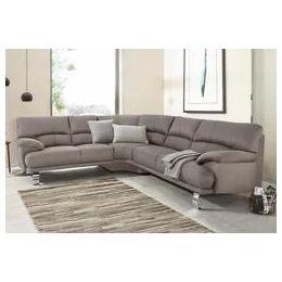 Ecksofa Trendmanufaktur "Cecilia II, in italienischen Design, bequem, hoher Sitzkomfort, L-Form" Sofas Gr. B/H/T: 280cm x 87cm x 240cm, Struktur fein, langer Schenkel rechts, ohne Funktion, braun (tan)