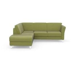 Sit & More Ecksofa SIT & MORE "Visby L-Form" Sofas Gr. B/H/T: 248cm x 87cm x 213cm, Luxus-Microfaser Paris, Ottomane links, ohne Bettfunktion-ohne Bettkasten, grün Wahlweise mit Bettfunktion und Stauraum, frei im Raum stellbar