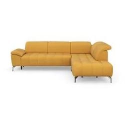 Sit & More Ecksofa SIT & MORE "Cool L-Form" Sofas Gr. B/H/T: 272cm x 79cm x 220cm, Luxus-Microfaser Paris, Ottomane rechts, ohne Kopfteilverstellung, gelb (senf) wahlweise mit Kopfteilverstellung und Vorziehsitz, motorisch