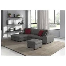 Sit & More Ecksofa SIT&MORE "Luxor L-Form" Sofas Gr. B/H/T: 275 cm x 82 cm x 173 cm, Luxus-Microfaser ALTARA NUBUCK, mega-Recamiere links, mit Bettfunktion-mit Bettkasten-mit Kopfteilverstellung, grau wahlweise mit Bettfunktion, Bettkasten und Kopfteilverstellung