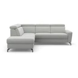 Sit & More Ecksofa SIT&MORE "Scarlett L-Form" Sofas Gr. B/T: 258 cm x 226 cm, Chenille, Ottomane links, Kopfteilverstellung, grau (hellgrau) inklusive Kopfteilverstellung, wahlweise mit Bettfunktion, Bettkasten