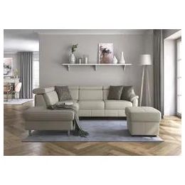 Sit & More Ecksofa SIT & MORE "Freetown L-Form" Sofas Gr. B/H/T: 252cm x 84cm x 216cm, Luxus-Microfaser ALTARA NUBUCK, Ottomane links, ohne Bettfunktion-ohne Stauraum, beige (elfenbein) inklusive Kopfteilverstellung und komfortablem Federkern