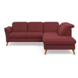 Sit & More Ecksofa SIT & MORE "Romero L-Form" Sofas Gr. B/H/T: 250cm x 91cm x 220cm, Luxus-Microfaser ALTARA NUBUCK, Ottomane rechts, ohne Federkern-ohne Kopfteilverstellung-ohne Bettfunktion-ohne Stauraum-ohne TV-motorisch, rot (bordeaux) wahlweise mit oder ohne TV-Funktion, Bettfunktion, Bettkasten