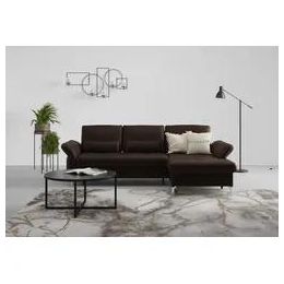 Ecksofa Inosign "Palm Beach L-Form", braun (dunkelbraun), B:275cm H:89cm T:175cm, 100%Polyester, Sofas, Federkern, mit Sitztiefenverstellung, wahlweise mit Bettfunktion