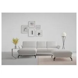 Sit & More Ecksofa SIT & MORE "Fashion L-Form" Sofas Gr. B/H/T: 253cm x 84cm x 165cm, Soft clean, Recamiere links, mit Kopfteilverstellung-mit Metallfuesse schwarz matt, grau (hellgrau) wahlweise mit Kopfteilverstellung und Vorziehsitz, motorisch