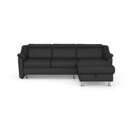 Sit & More Ecksofa SIT & MORE "Freetown L-Form" Sofas Gr. B/H/T: 257cm x 84cm x 166cm, NaturLEDER, Recamiere rechts, mit Bettfunktion-mit Bettkasten, schwarz inklusive Kopfteilverstellung und komfortablem Federkern