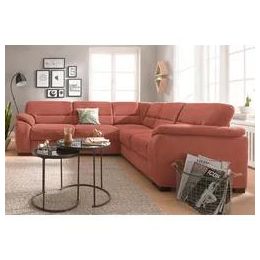 Sit & More Ecksofa SIT & MORE "Montego L-Form" Sofas Gr. B/H/T: 256cm x 88cm x 227cm, Luxus-Microfaser, langer Schenkel rechts, mit Bettfunktion, orange (terra) wahlweise mit Bettfunktion und Schubkasten