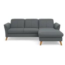 Sit & More Ecksofa SIT & MORE "Romero L-Form" Sofas Gr. B/H/T: 245cm x 91cm x 178cm, Luxus-Microfaser ALTARA NUBUCK, Recamiere rechts, mit Federkern-ohne Kopfteilverstellung-ohne Bettfunktion-ohne Bettkasten-ohne motorische Relaxfunktion, grau (dunkelgrau) wahlweise mit oder ohne Relax-Funktion, Bettfunktion, Bettkasten