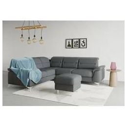 Sit & More Ecksofa SIT & MORE "Sinatra L-Form", grau (dunkelgrau), B:251cm H:85cm T:231cm, 98% Polyester, 2% Polyamid, Sofas, optional mit Kopfteilverstellung und Armteilfunktion