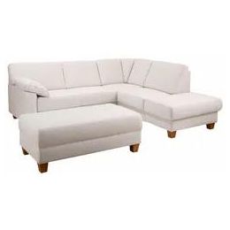 Ecksofa Home Affaire "Belfort L-Form" Sofas Gr. B/H/T: 243cm x 88cm x 91cm, Struktur fein, Ottomane rechts, ohne Bettfunktion, beige (linen) mit Federkern, wahlweise Bettfunktion und Stauraum