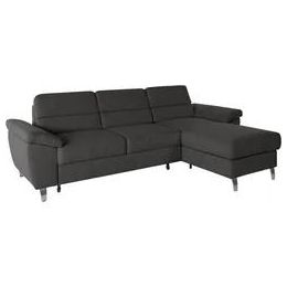 Sit & More Ecksofa SIT & MORE "Sorano L-Form" Sofas Gr. B/H/T: 250cm x 88cm x 161cm, Struktur fein, Recamiere rechts, mit Bettfunktion, grau (anthrazit) wahlweise mit Bettfunktion und Bettkasten