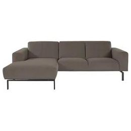 Ecksofa Andas "Lungre, L-Form" Sofas Gr. B/H/T: 280 cm x 82 cm x 163 cm, Struktur weich, Recamiere links, Ecksofa XXL, grau (beluga) in verschiedenen Größen, extra hohe Füße aus Metall