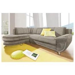 Ecksofa Trendmanufaktur "Rondo, L-Form" Sofas Gr. B/H/T: 265cm x 85cm x 190cm, Struktur, Ottomane links, mit Federkern, mit Bettfunktion, beige (sand-beige) wahlweise mit Federkern, Bettfunktion