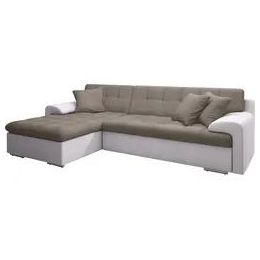 Ecksofa Trendmanufaktur "Rave II, L-Form" Sofas Gr. B/H/T: 245cm x 77cm x 154cm, Struktur fein, Recamiere links, mit Bettfunktion, beige (creme, tan) wahlweise mit Bettfunktion