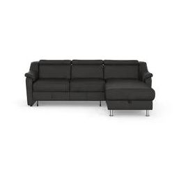 Sit & More Ecksofa SIT & MORE "Freetown L-Form" Sofas Gr. B/H/T: 257cm x 84cm x 166cm, Luxus-Microfaser, Recamiere rechts, mit Bettfunktion-mit Bettkasten, grau (anthrazit) inklusive Kopfteilverstellung und komfortablem Federkern