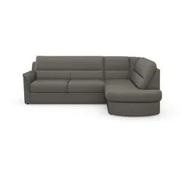 Sit & More Ecksofa SIT & MORE "Panini L-Form" Sofas Gr. B/H/T: 243cm x 87cm x 155cm, Luxus-Microfaser Euphoria, Ottomane rechts, mit Vorziehsitz-mit Bettkasten, braun (schlamm) wahlweise mit Vorziehsitz und Bettkasten