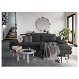 Sit & More Ecksofa SIT&MORE "Latigo L-Form" Sofas Gr. B/T: 290 cm x 163 cm, Flachgewebe, mega-Recamiere rechts, mit Bettfunktion-mit Bettkasten, grau (anthrazit) mit Mega-Recamiere, wahlweise Bettfunktion und Bettkasten