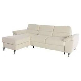 Sit & More Ecksofa SIT & MORE "Sorano L-Form" Sofas Gr. B/H/T: 250cm x 88cm x 161cm, Struktur fein, Recamiere links, mit Bettfunktion, beige (linen) wahlweise mit Bettfunktion und Bettkasten