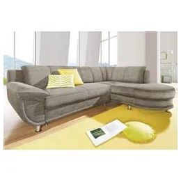 Ecksofa Trendmanufaktur "Rondo, L-Form" Sofas Gr. B/H/T: 265cm x 85cm x 190cm, Struktur, Ottomane rechts, ohne Federkern, ohne Bettfunktion, beige (sand-beige) wahlweise mit Federkern, Bettfunktion