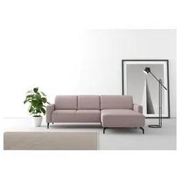 Sit & More Ecksofa SIT & MORE "Bailando L-Form" Sofas Gr. B/H/T: 251cm x 84cm x 163cm, Chenille, Recamiere rechts, ohne Kopfteilverstellung-ohne Vorziehsitz, rosa (rose) wahlweise mit Kopfteilverstellung und Vorziehsitz, motorisch