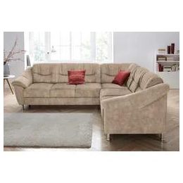 Sit & More Ecksofa SIT & MORE "Salsa L-Form" Sofas Gr. B/H/T: 264cm x 86cm x 244cm, Microfaser, langer Schenkel links, ohne Bettfunktion, beige mit Federkern, wahlweise Bettfunktion